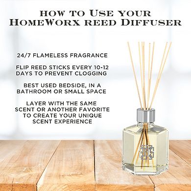 HomeWorx Jasmine & White Peach 4-oz. Reed Diffuser