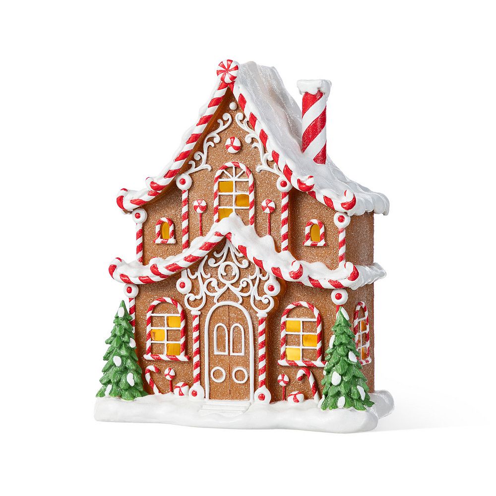 Glitzhome 11.75"H Resin Village Table Decor, Christmas Lighted Table ...