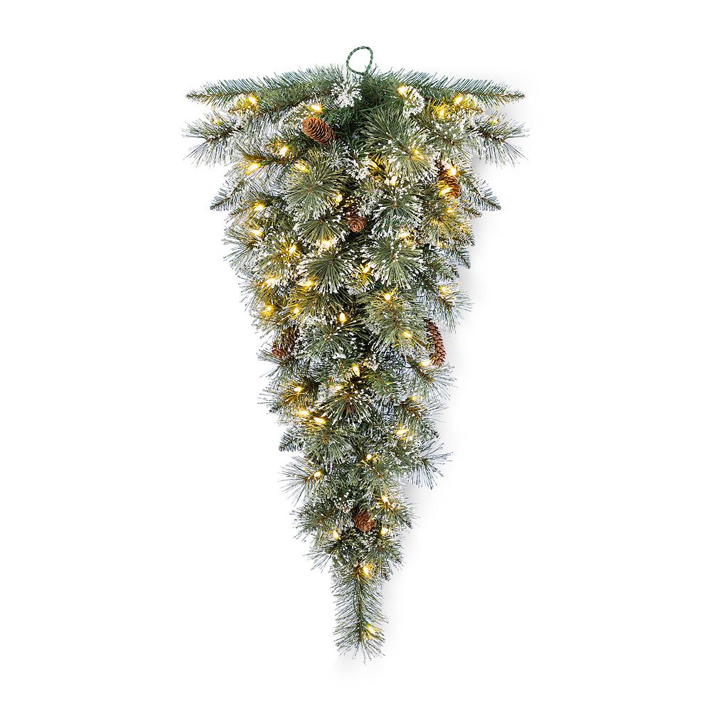 Glitzhome 3ft Pre-lit Christmas Swag, Artificial Decorative Teardrop Swag