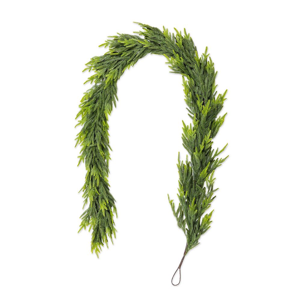 Glitzhome 9FT Christmas Norfolk Pine Garland, Faux Pine Garland ...