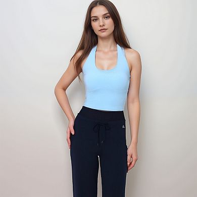 Women's Halter Active Tank Top with Stretch Fit and Built-In Light ...