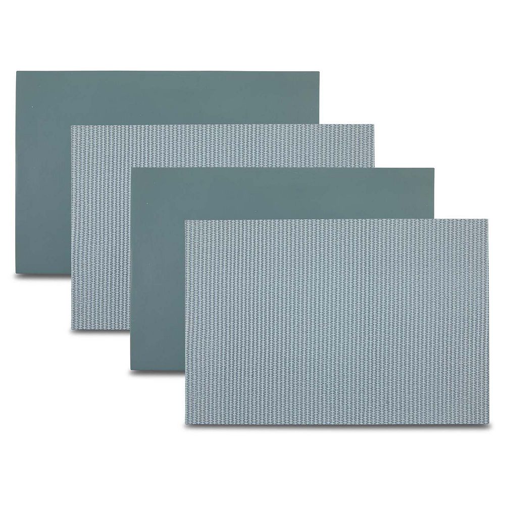Dainty Home Exeter Reversible Premium Faux Leather 12" x 18" Rectangular Placemats Set of 4