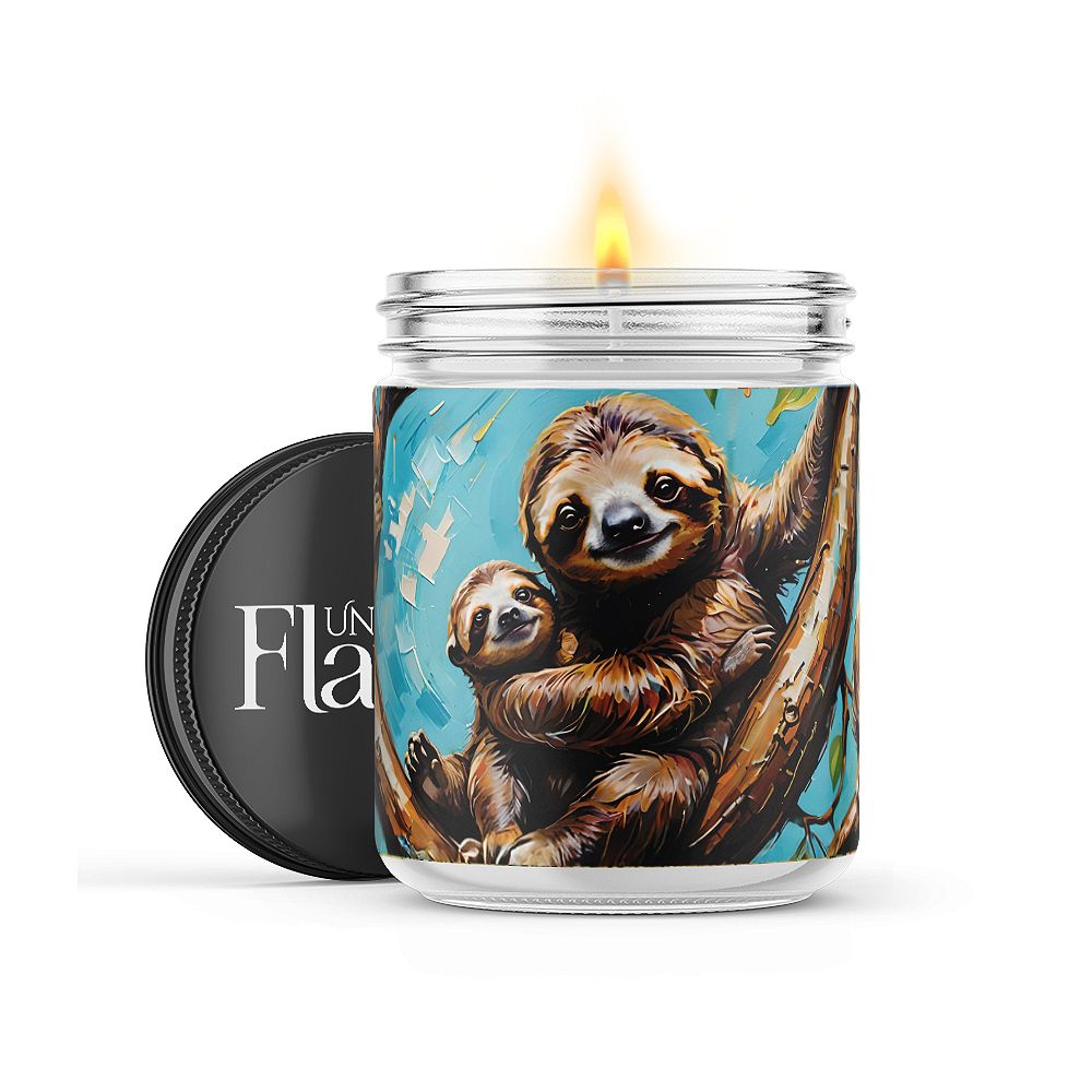 Sloths 16-oz Candle Jar - Mahogany Teakwood