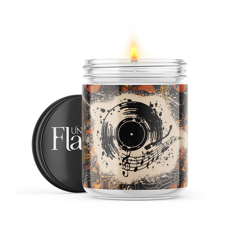 Retro Musical Instruments 16-oz Candle Jar - Sea Salt & Peony