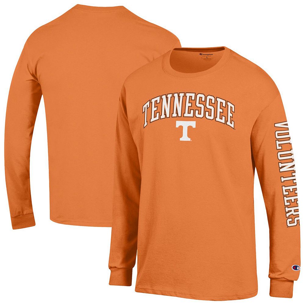 Men's Champion Tennessee Orange Tennessee Volunteers Arch Over Logo 2-Hit Long Sleeve T-Shirt