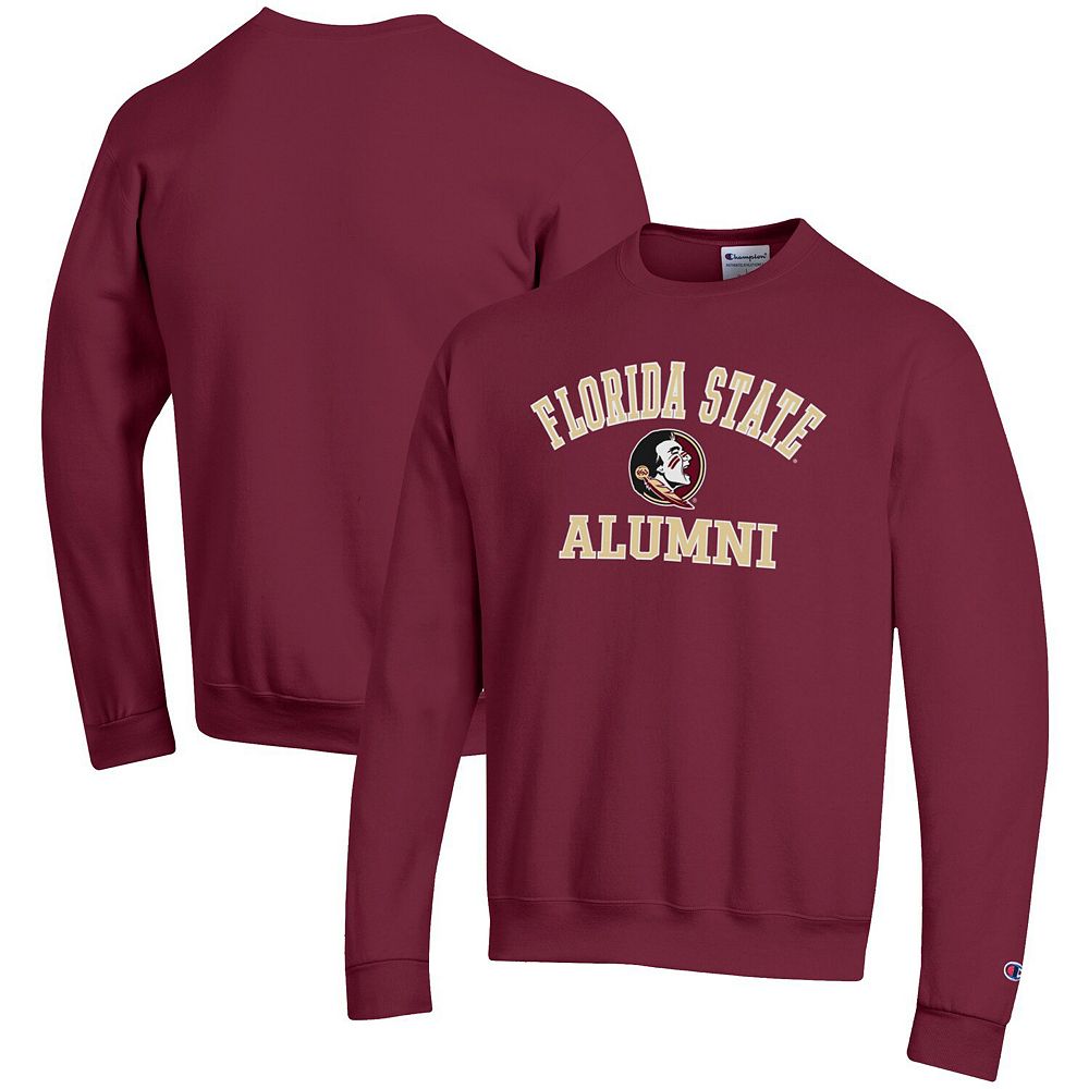 Men's Champion Garnet Florida State Seminoles Alumni Logo Arch Pullover ...