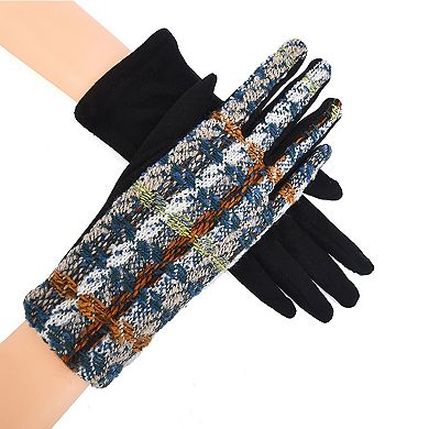 Women's Mellow World Tweed Plaid Touchscreen Gloves