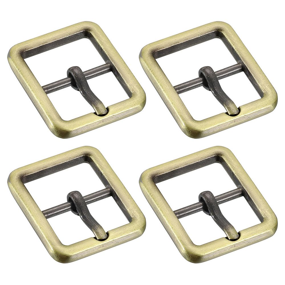 4Pcs 0.75" Metal Roller Buckle, Single Prong Belt Buckle Square Center ...