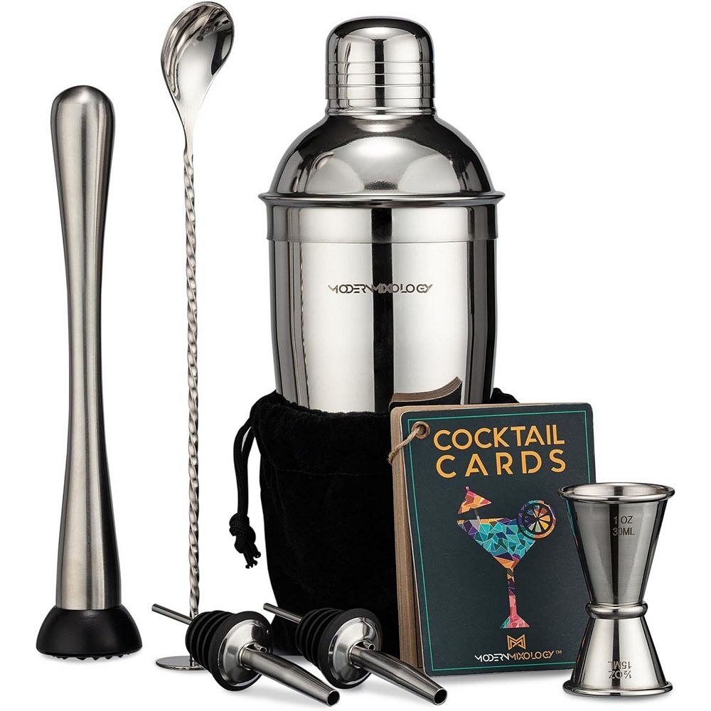 Mixology Cocktail Shaker Set Drink Mixer, 8-Piece Portable Bartender ...