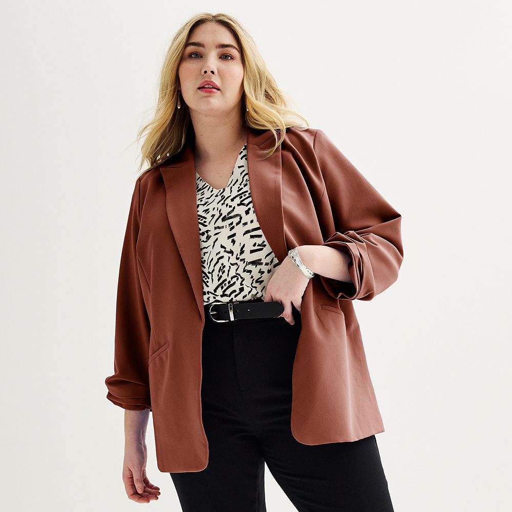 Plus Size Nine West Knit Closureless Blazer - Size 5X