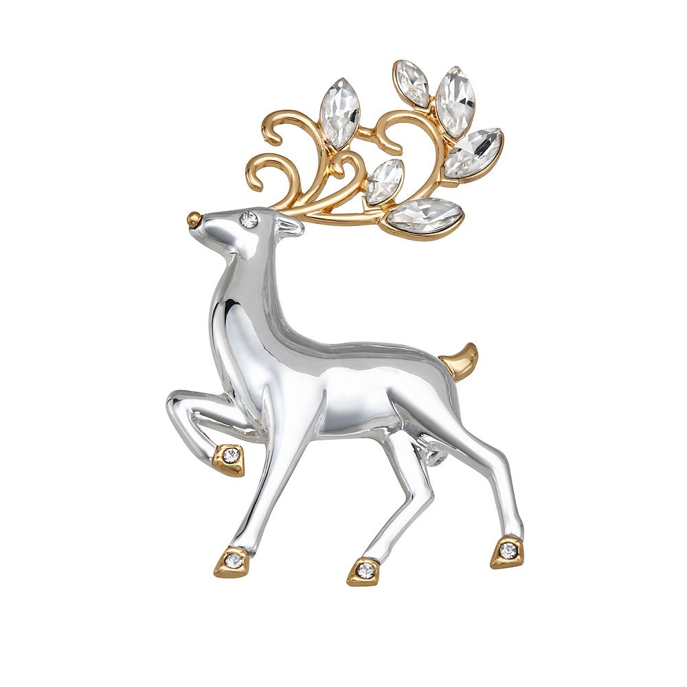 Napier Two Tone Reindeer Pin