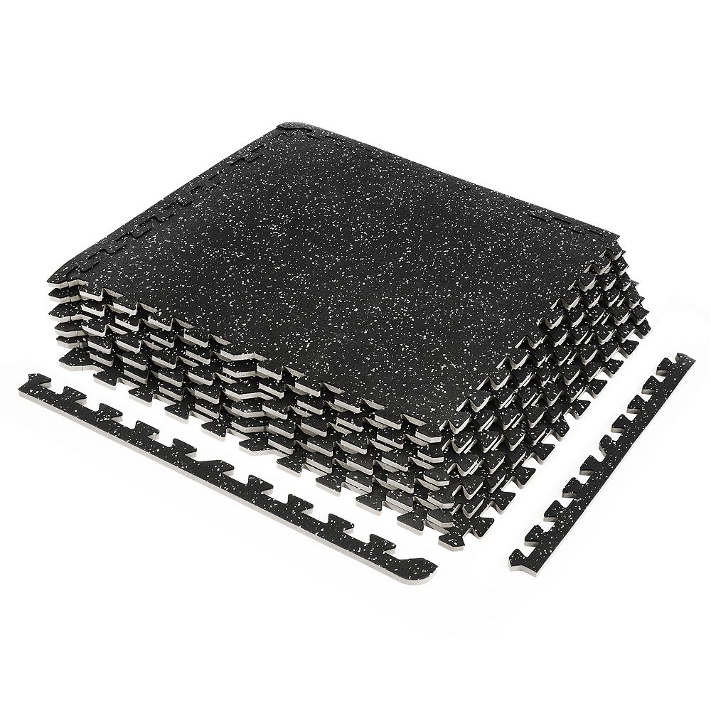 Sorbus (12 Tiles, 48 Sq ft) Exercise High Density Rubber Interlocking ...