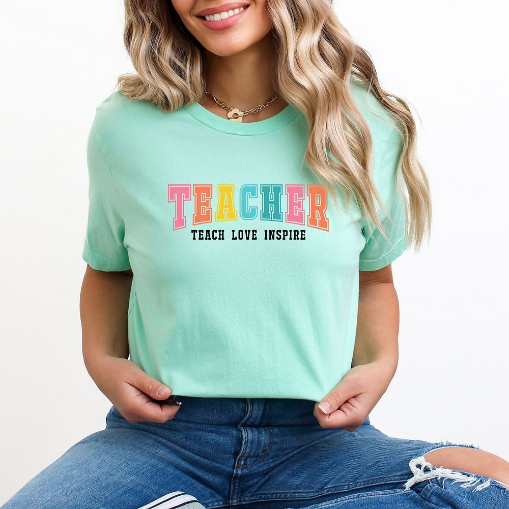Simply Sage Market Teacher Bright Varsity Short Sleeve Tee