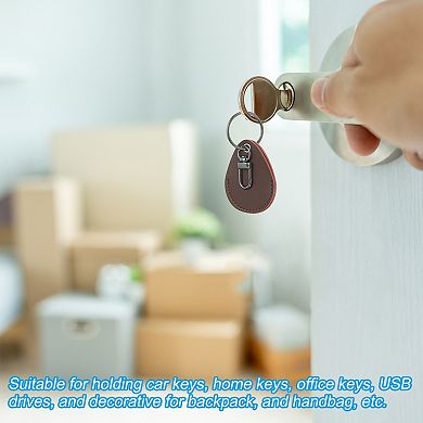 Leather Key Fob, 3 Pack Leather Key Fobs with Key Rings DIY Keychain ...