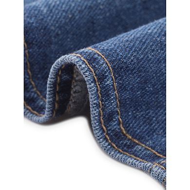 Sleeveless Denim Vest for Women's Button V Neck Jean Waistcoat Jacket