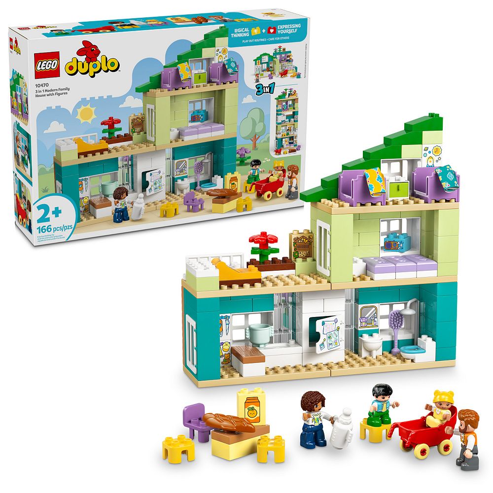 LEGO DUPLO Town 3-in-1 Modern Family House 10470 Building Kit (166 Pieces)
