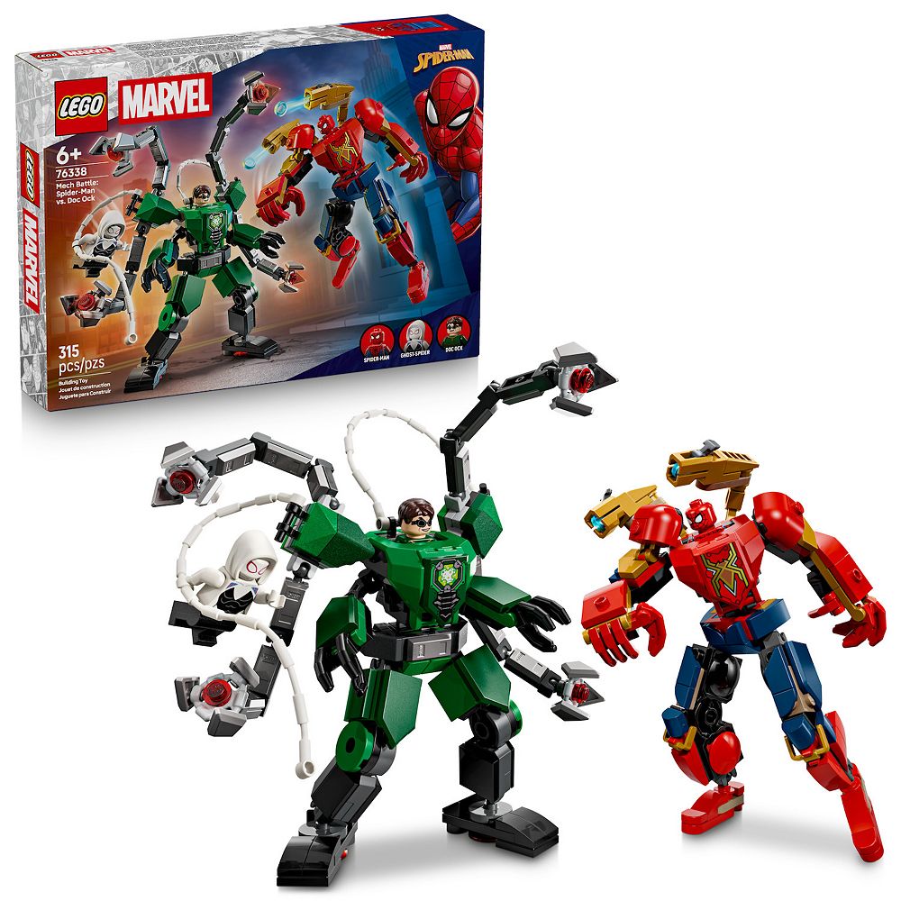 LEGO Marvel Mech Battle Spider-Man vs. Doc Ock 76338 Building Kit (315 ...