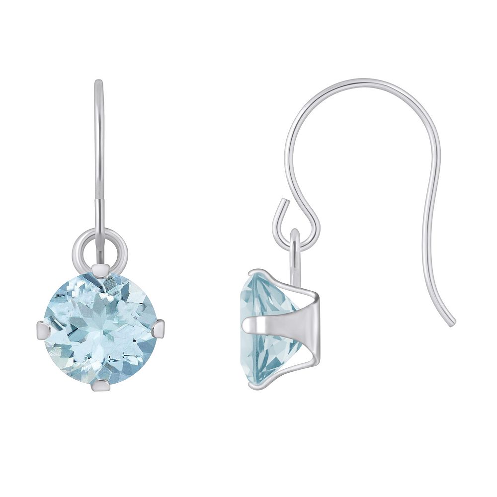 Celebration Gems 10K White Gold Round Drop Earrings