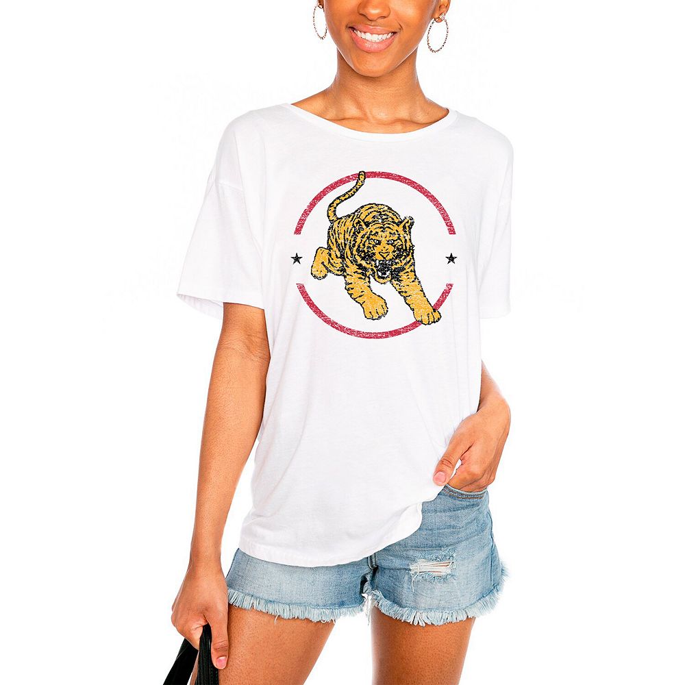 Women's White Tuskegee Golden Tigers End Zone Easy T-Shirt