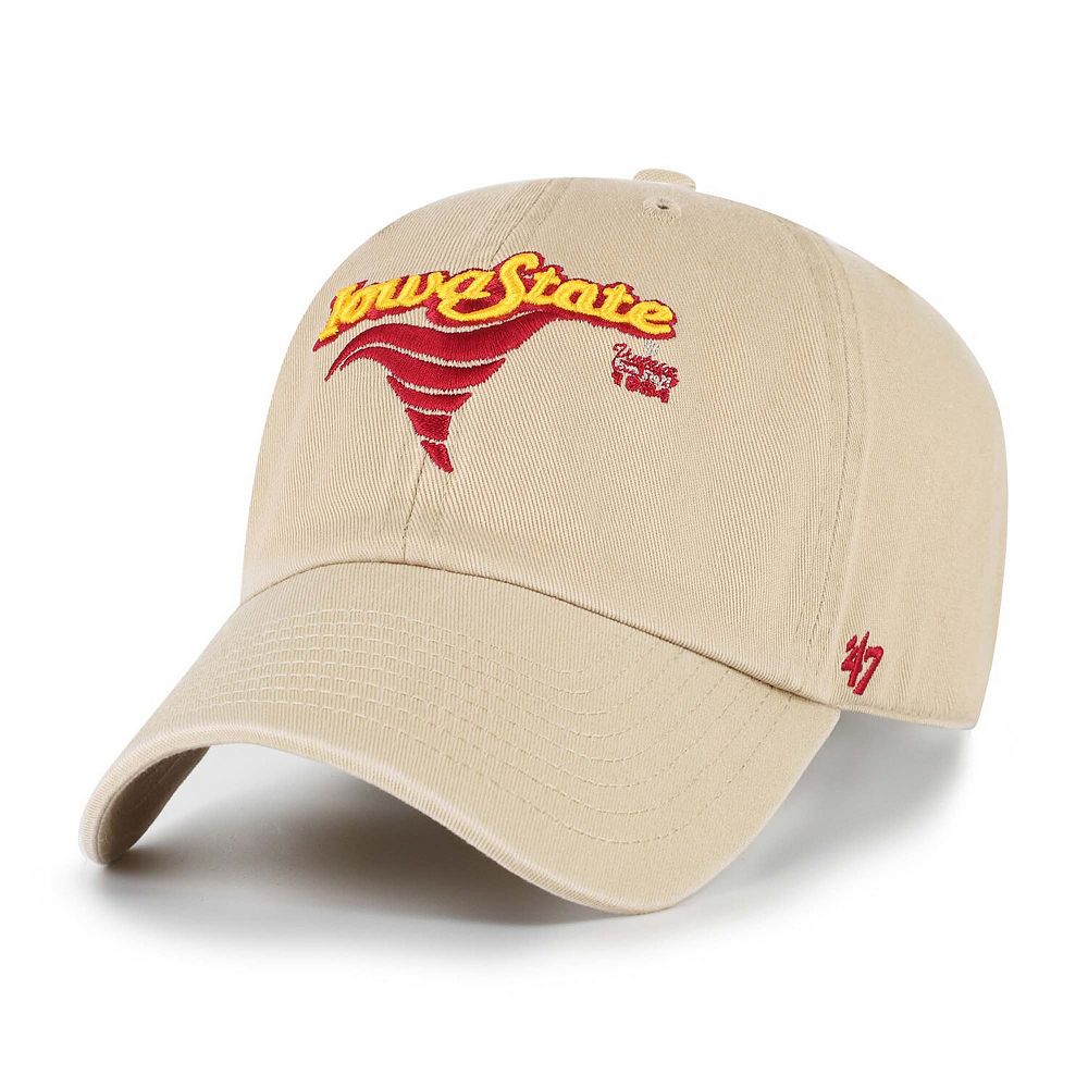 Men's '47 Khaki Iowa State Cyclones Vault Clean Up Adjustable Hat