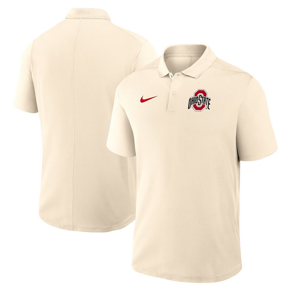 Men's Nike Tan Ohio State Buckeyes Primary Logo Victory Performance Polo