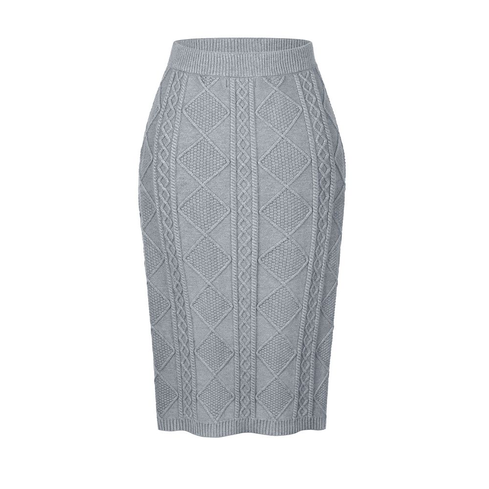 Women's Ribbed Knit Midi Skirts Elastic High Waist Stretchy Pencil ...