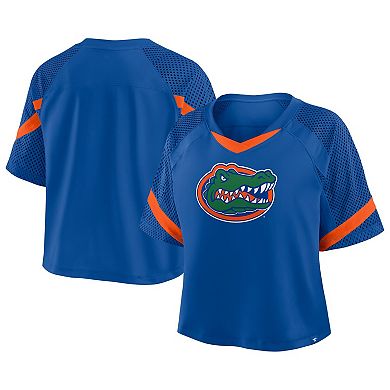 Women's Fanatics Royal Florida Gators Oversized Raglan V-Neck Fashion ...