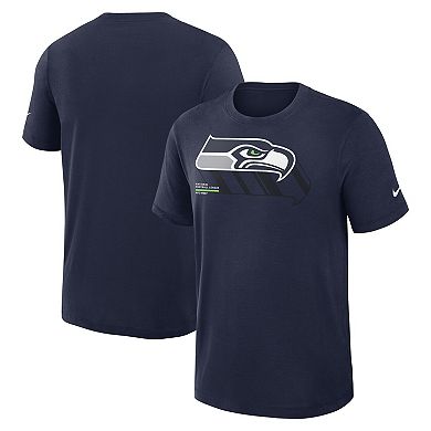 Men's Nike College Navy Seattle Seahawks Left End Run Slub Performance ...