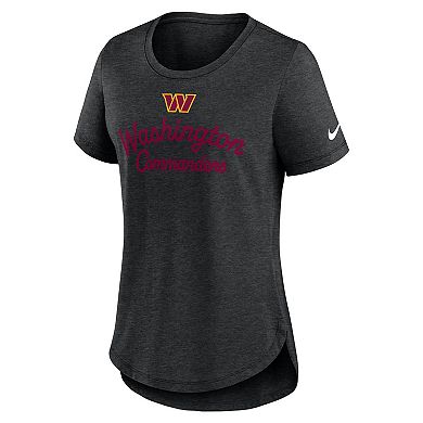 Women's Nike Black Washington Commanders Script Tri-Blend T-Shirt