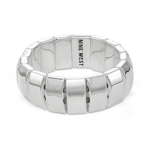 Nine West Silver Tone Stretch Bracelet