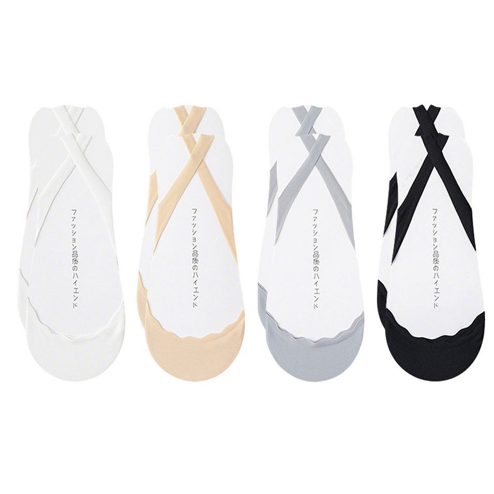 Women's 4 Pairs Ballet-Inspired No Show Liner Socks Low Cut Invisible ...