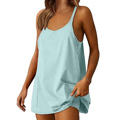 Women Athletic Dress Tennis Workout Active Sports Mini Romper Dress ...