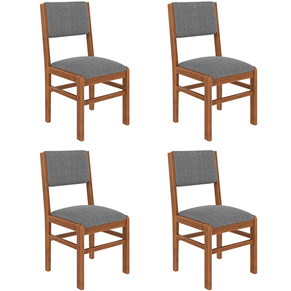 Merax Dining Chairs Set of 4, Mid Century Modern Fabric Upholstered ...