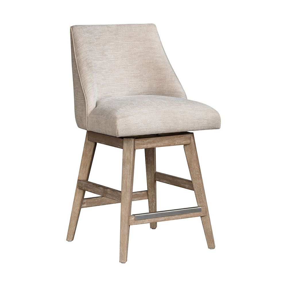 Martha Stewart Winfield Swivel Counter Stool with Upholstered Seat