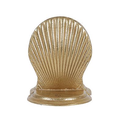 Everyday Decor Shell Design Brass Metal Bookends Table Decor