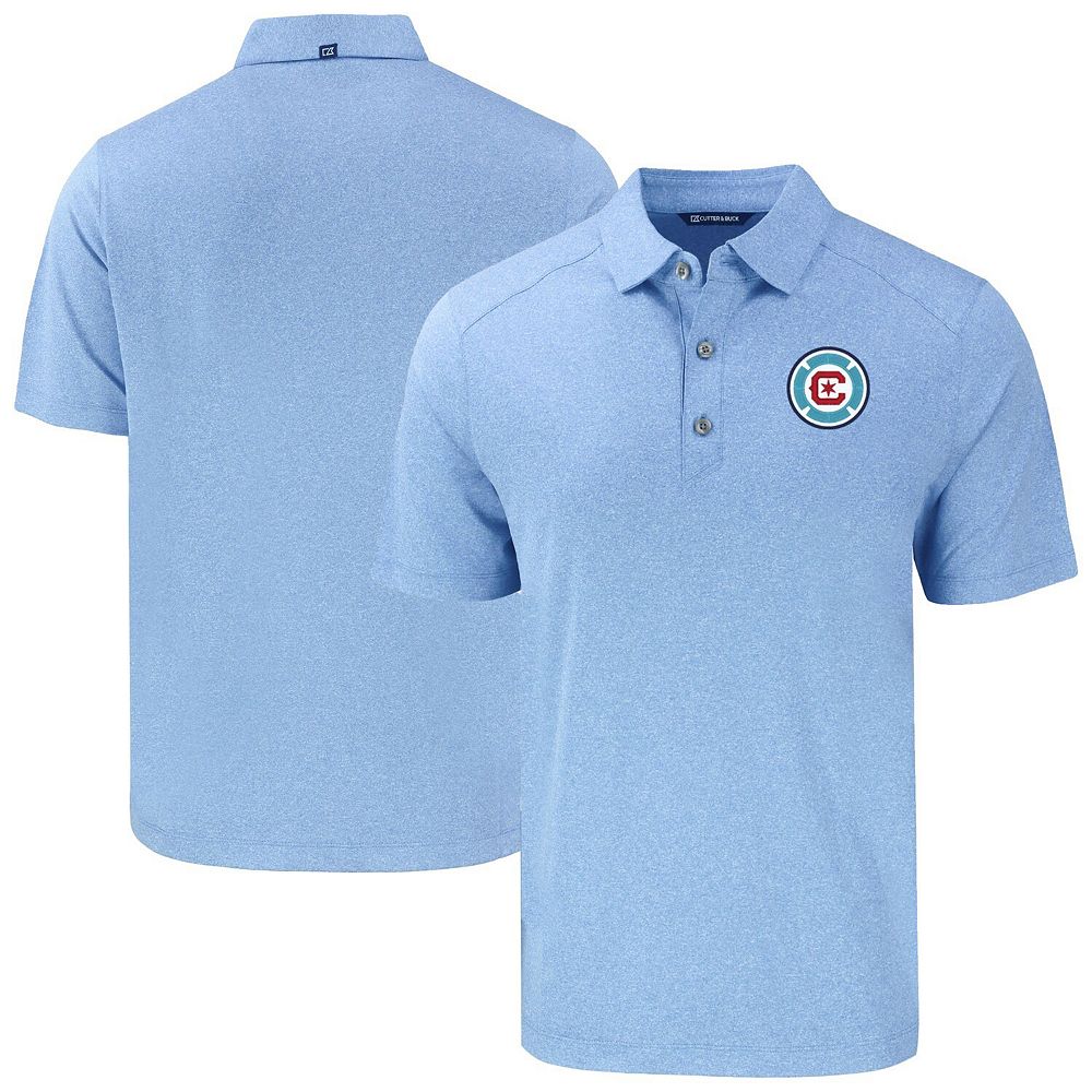 Men's Cutter & Buck Heather Powder Blue Chicago Fire Forge Eco Stretch ...