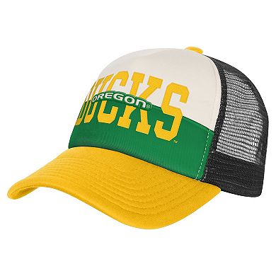 Men's Outerstuff Green/Cream Oregon Ducks Modern Fan Trucker Adjustable Hat