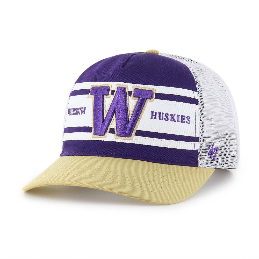 Youth '47 Purple/Gold Washington Huskies Super Stripe Hitch Adjustable Trucker Hat