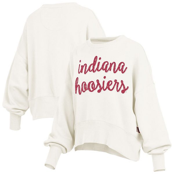 Women's Pressbox Cream Indiana Hoosiers Oversized Chelsea Waist Length ...