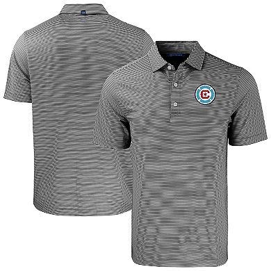 Men's Cutter & Buck Black Chicago Fire Forge Eco Double Stripe Stretch ...