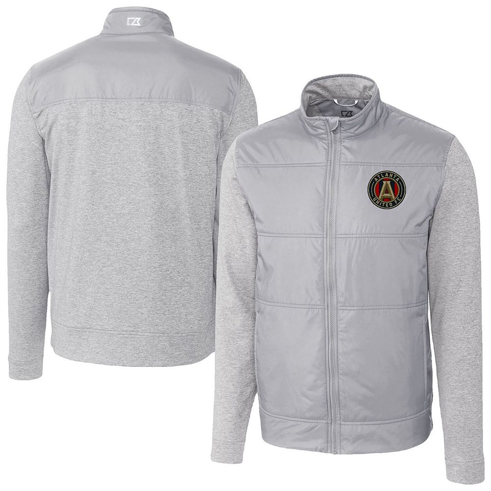 Men's Cutter & Buck Gray Atlanta United FC Stealth Hybrid Quilted Full ...