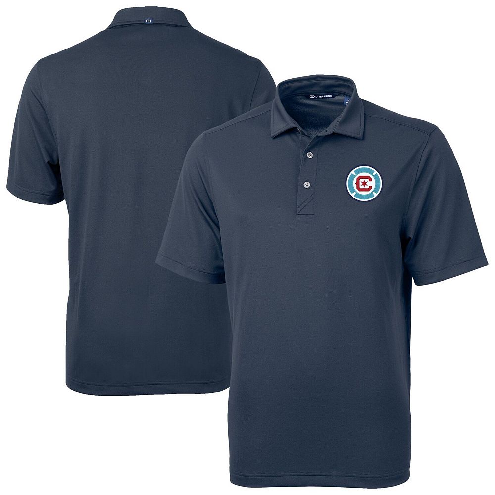 Men's Cutter & Buck Navy Chicago Fire Virtue Eco Pique Recycled Polo