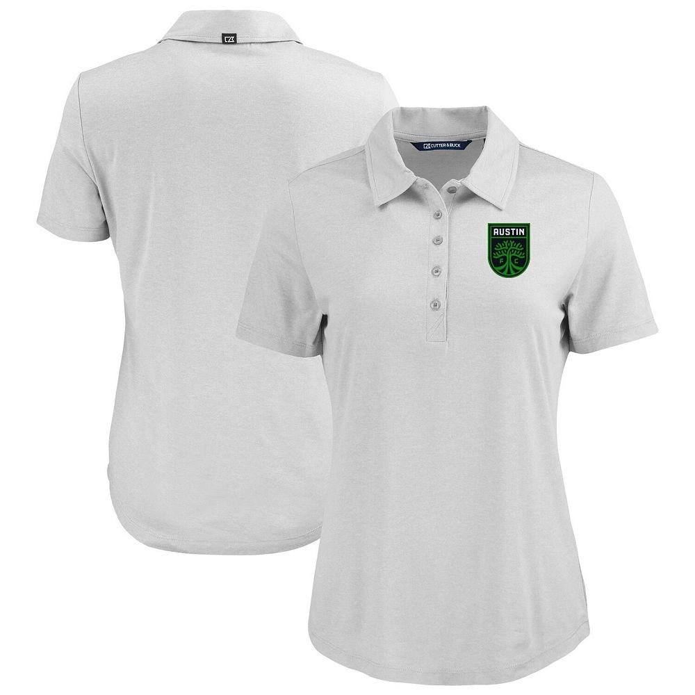 Women's Cutter & Buck Gray Austin FC Coastline Epic Comfort Eco Recycled Polo