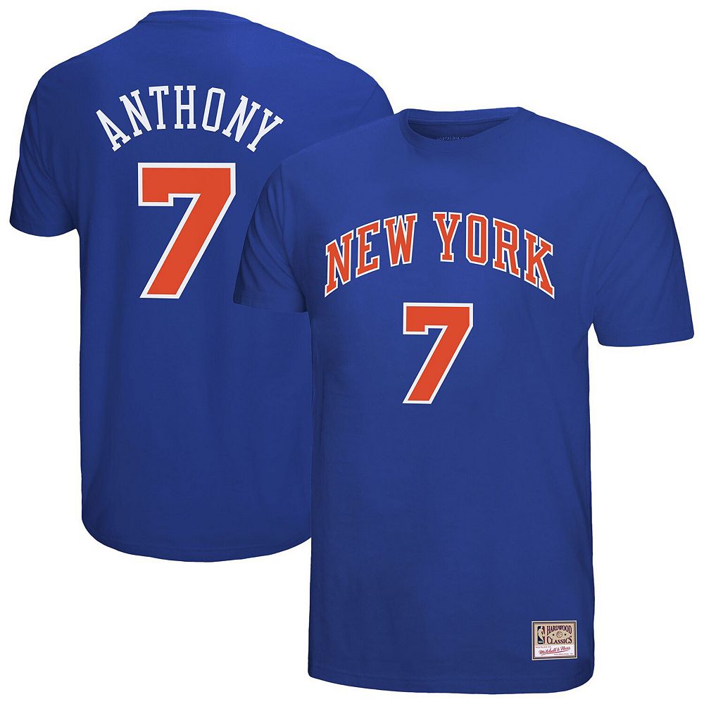 Men's Mitchell & Ness Carmelo Anthony Royal New York Knicks Hardwood ...