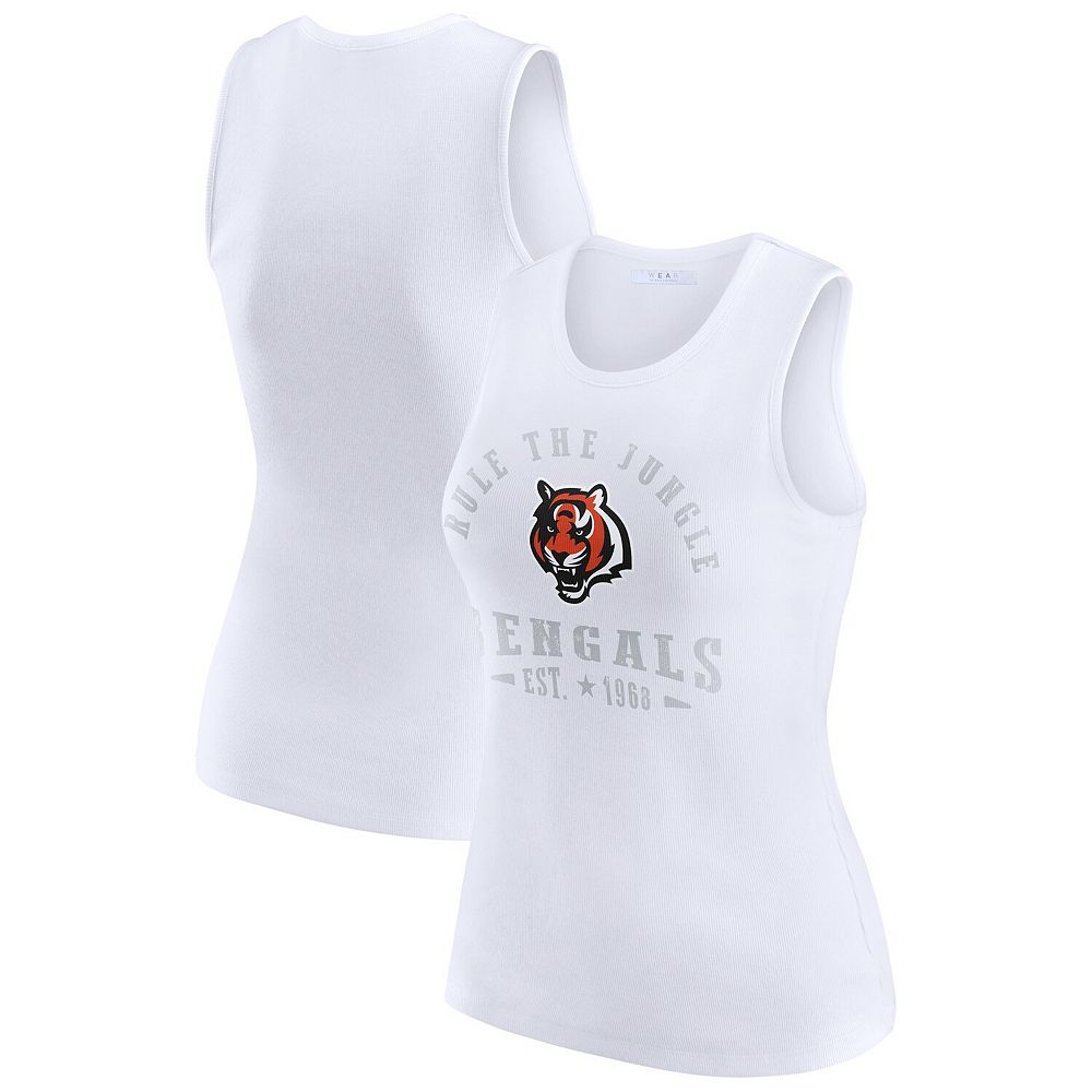 Women's WEAR by Erin Andrews White Cincinnati Bengals Ribbed Graphic ...