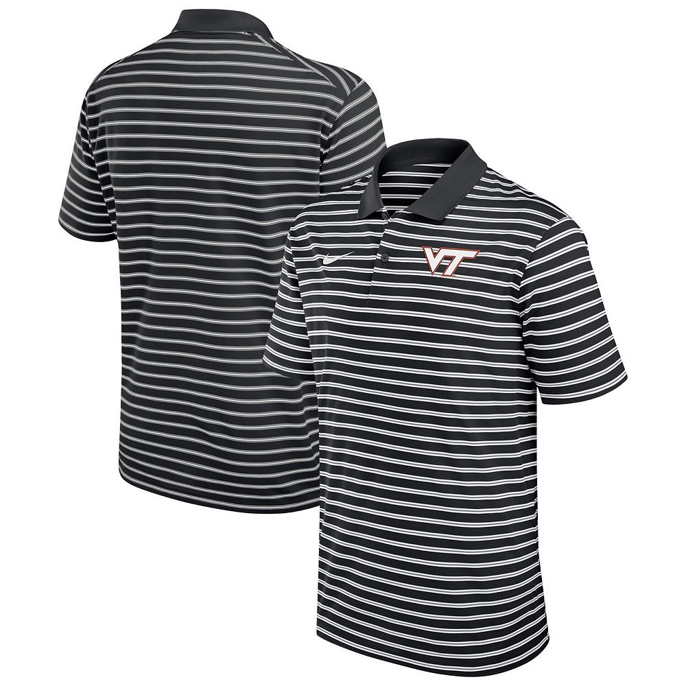 Men's Nike Black Virginia Tech Hokies Victory Stripe Performance Polo