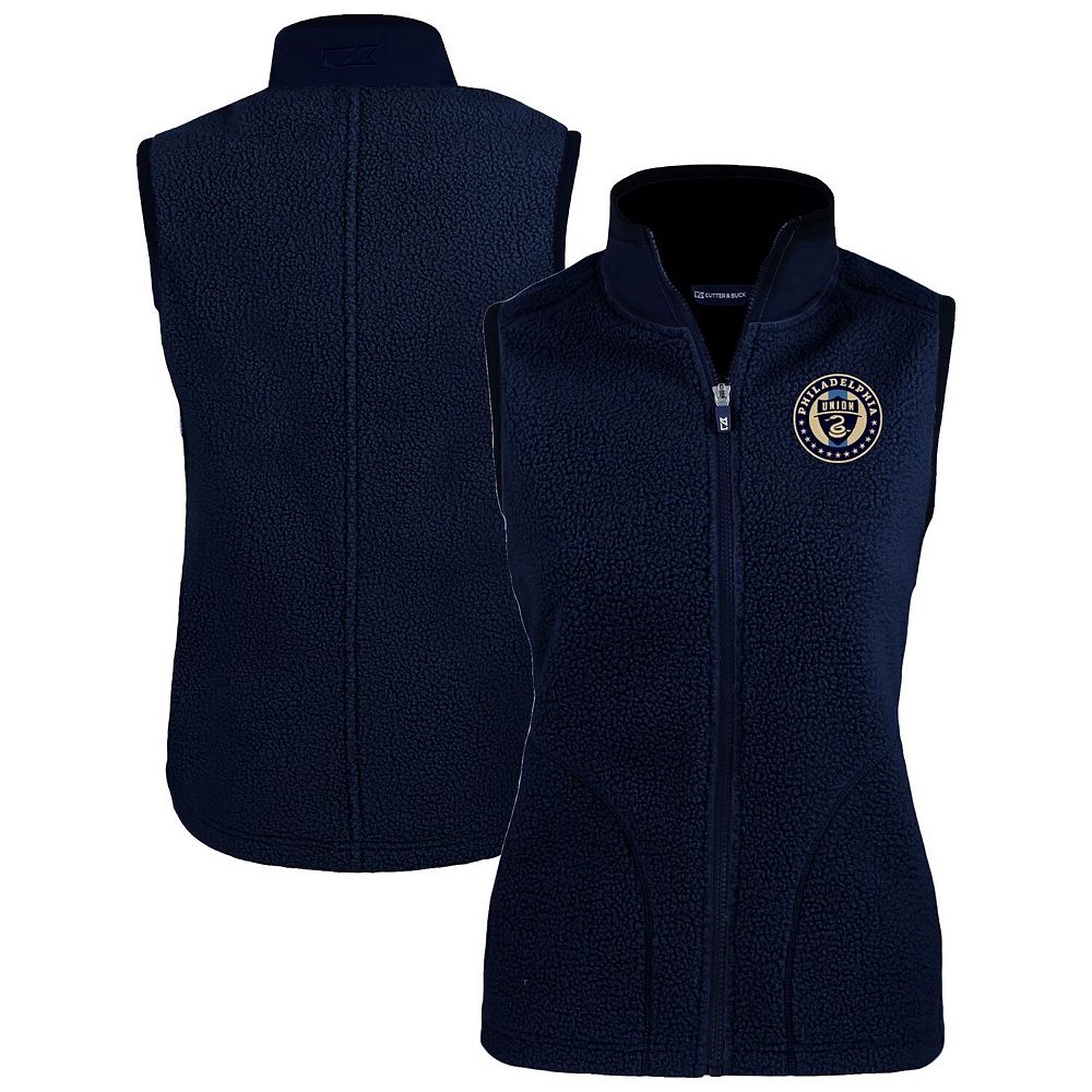 Women's Cutter & Buck Navy Philadelphia Union Cascade Eco Fleece Vest