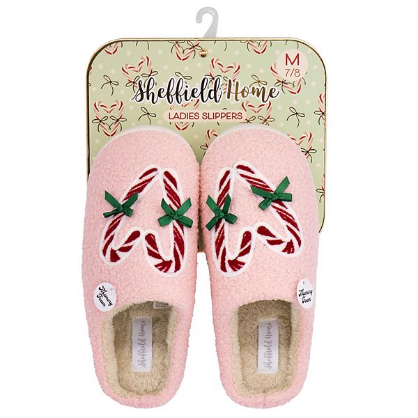 Women's Candy Cane Slip-On Slippers