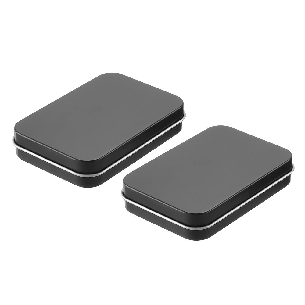 Metal Tin Box Containers, 2Pcs 3.4x2.4x0.7 Inch Rectangular Metal ...