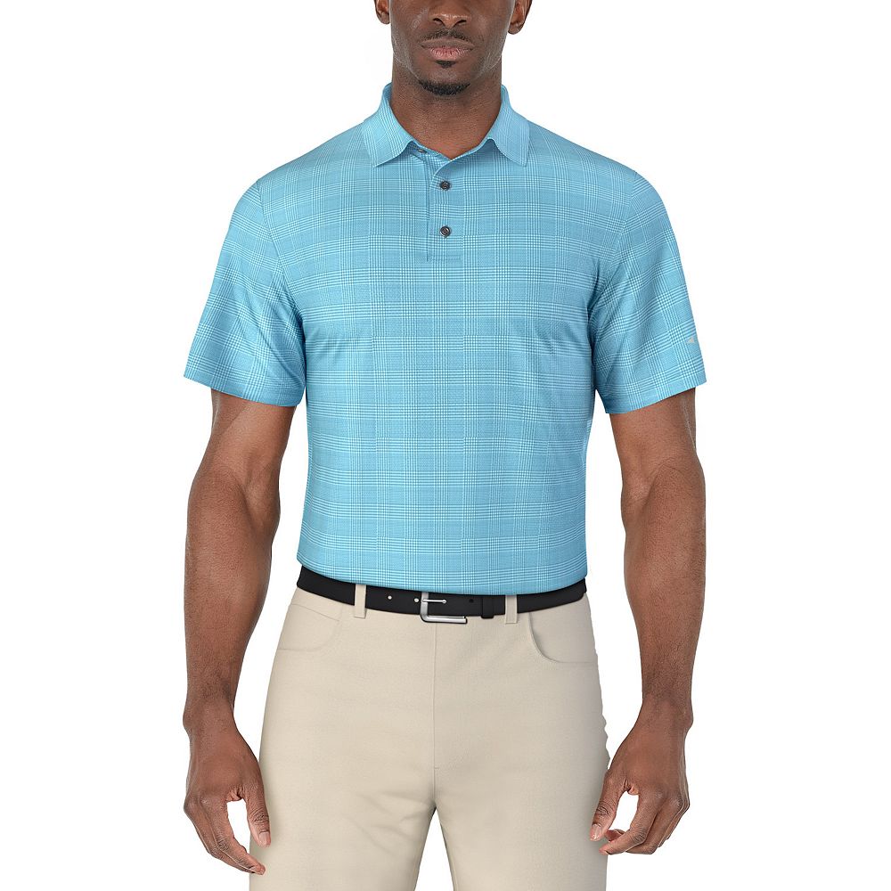Men's Grand Slam Printed Plaid Golf Polo Shirt
